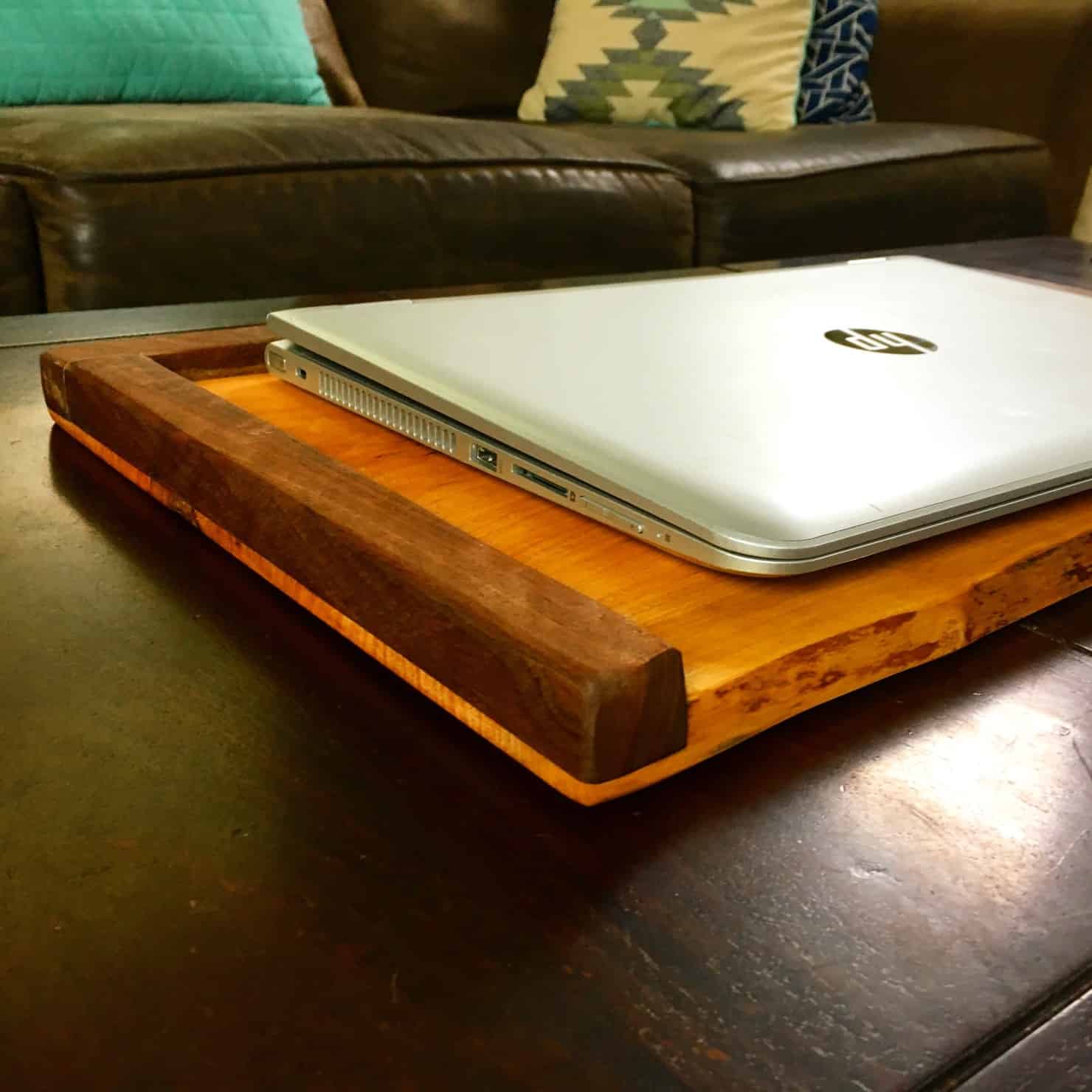 Live Edge Cherry and Walnut Laptop Tray - Lazy Guy DIY